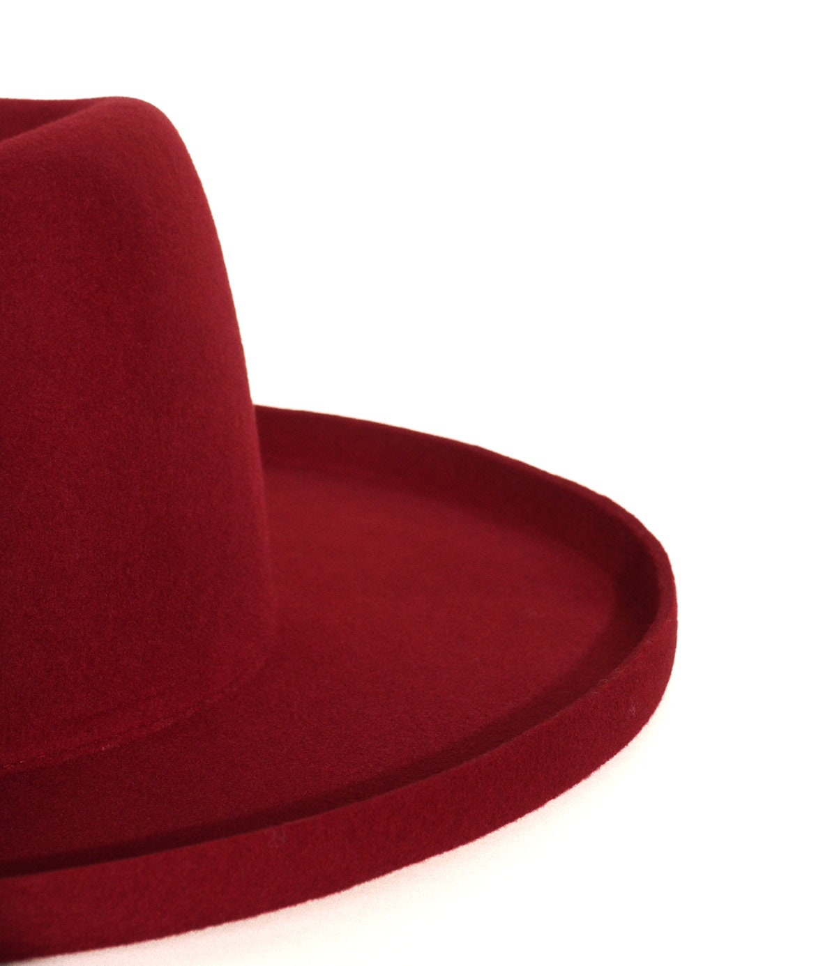 Berry Red Wide Brim Felt Hat, Fedora, Boater, Rancher, Headwear, Pencil ...