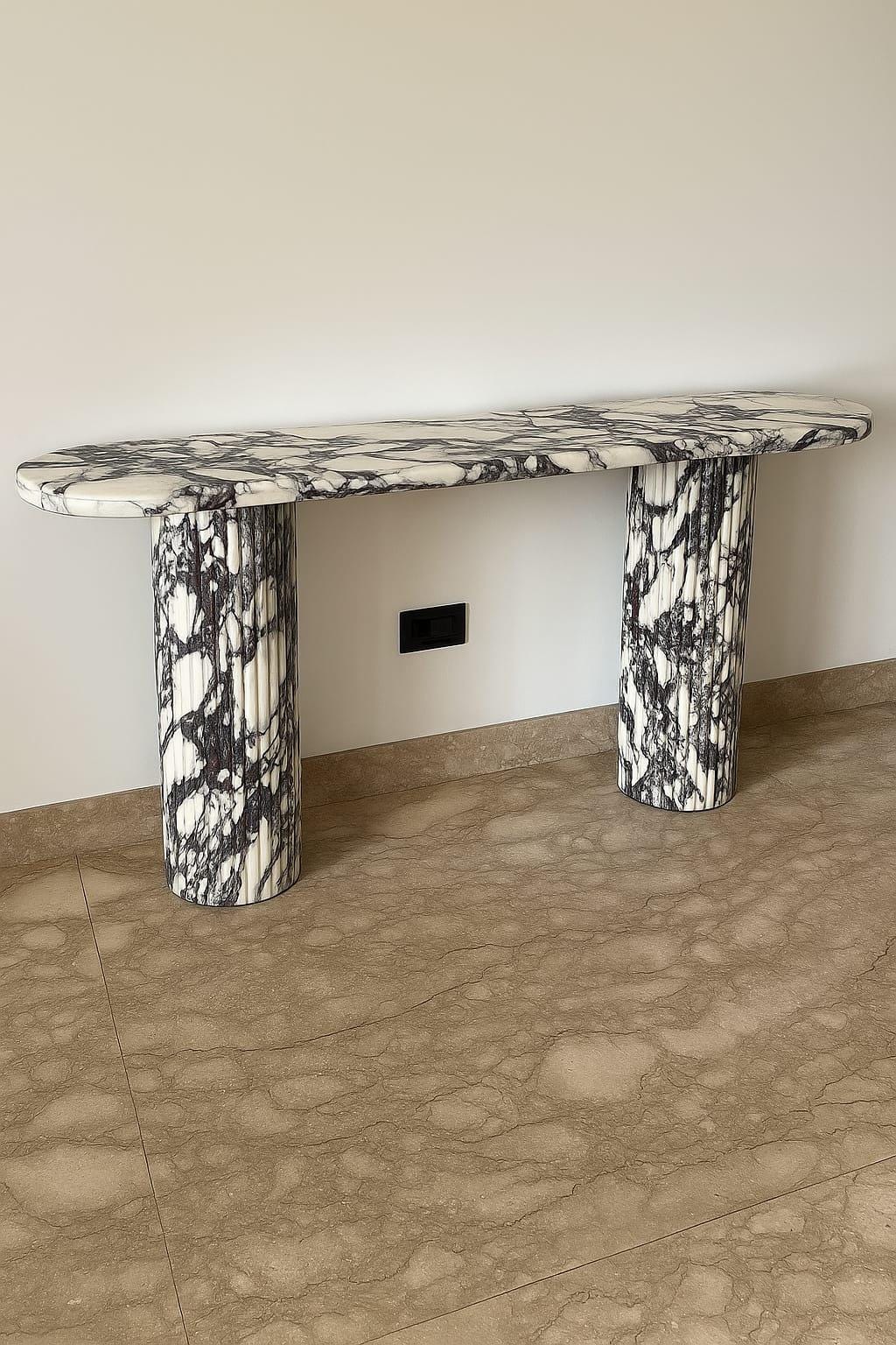 Calacatta Viola Marble Console Table: Fluted Leg Hallway Foyer Table - Etsy
