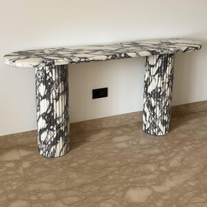Calacatta Viola Marble Console Table: Fluted Leg Hallway Foyer Table - Etsy