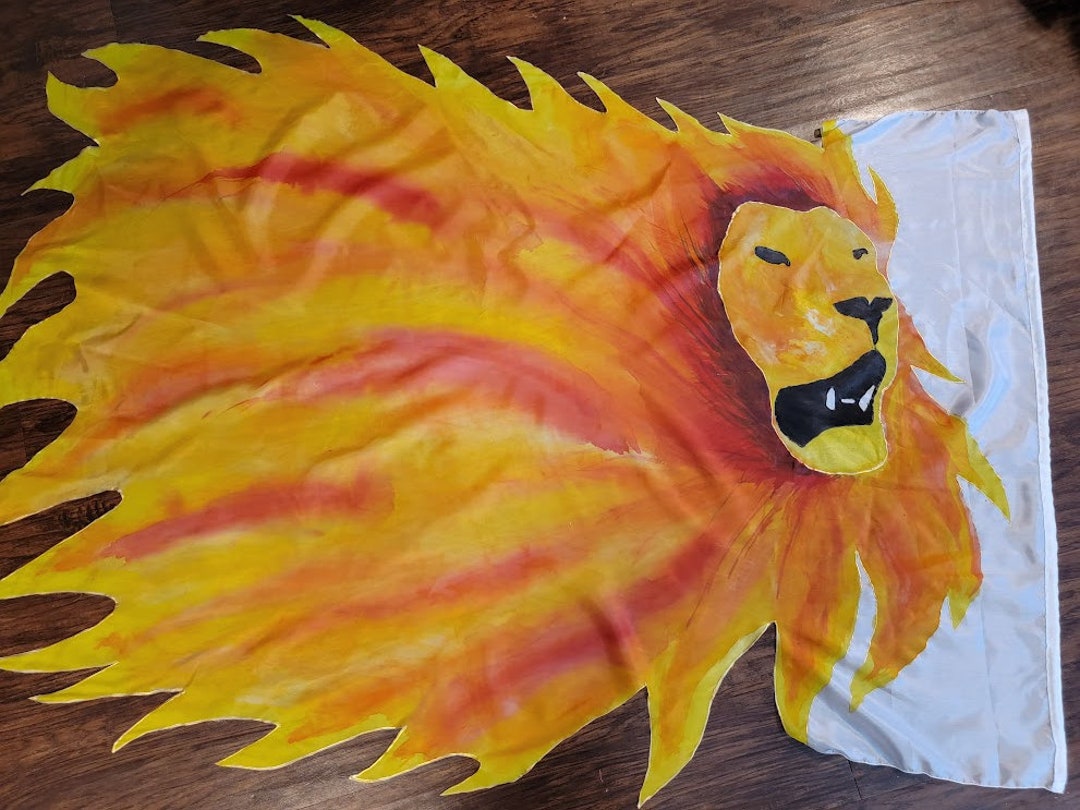 Flex Rod Flag for Worship Lion of Judah, White Fire Flag, Water Flag ...