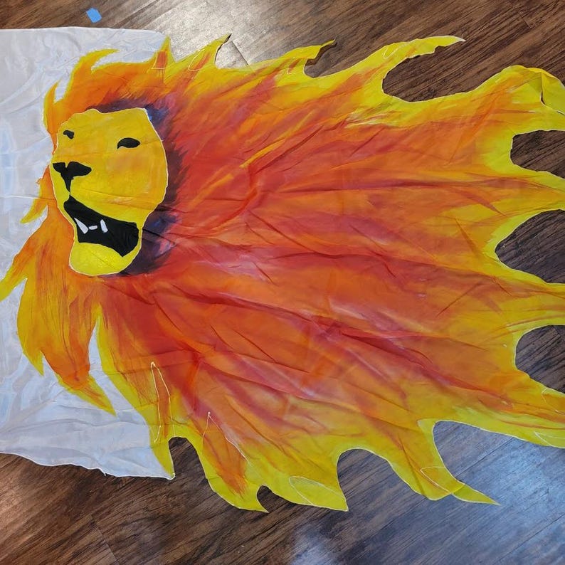 Flex Rod Flag for Worship Lion of Judah, White Fire Flag, Water Flag ...