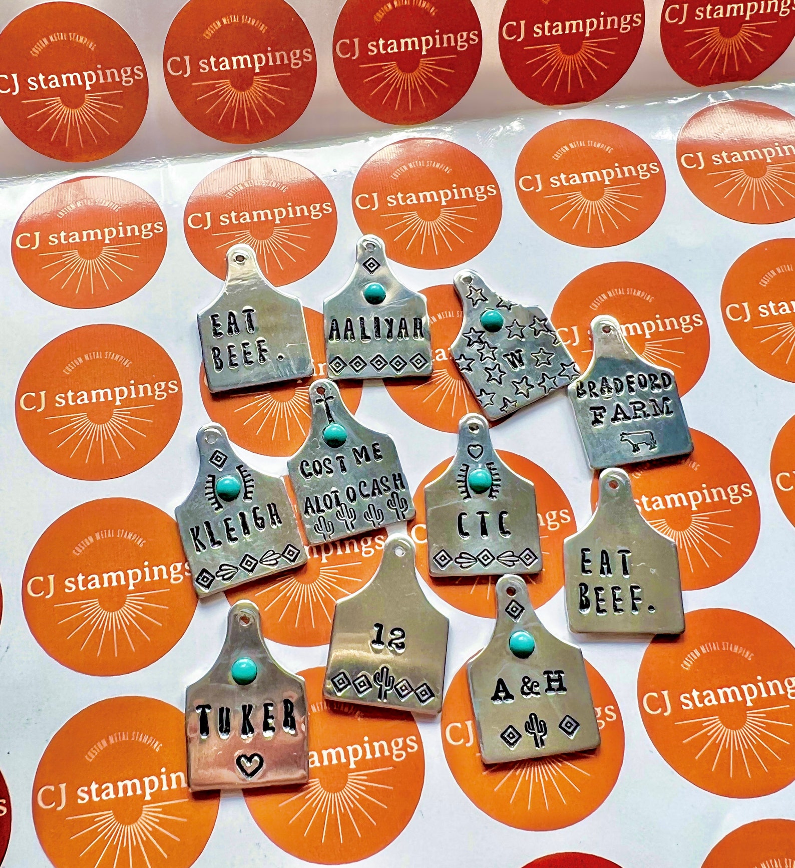 Customizable Cow Tag Necklace medium - Etsy