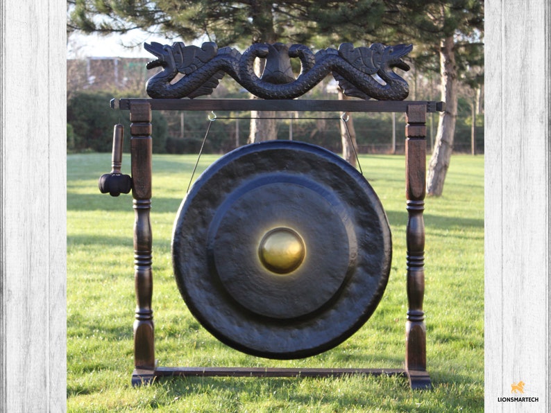 Healing Gong in Stand - From 25cm to 80cm - Black, Green, Pattern ...