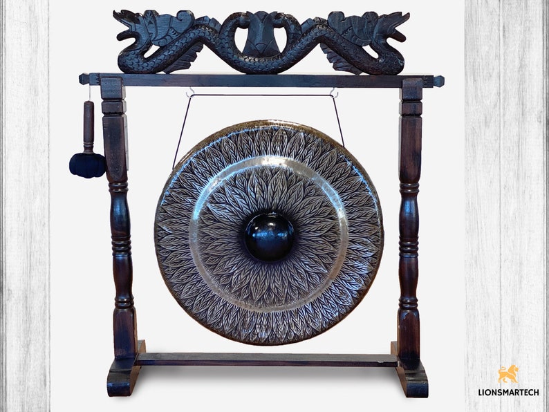 Healing Gong in Stand - From 25cm to 80cm - Black, Green, Pattern ...