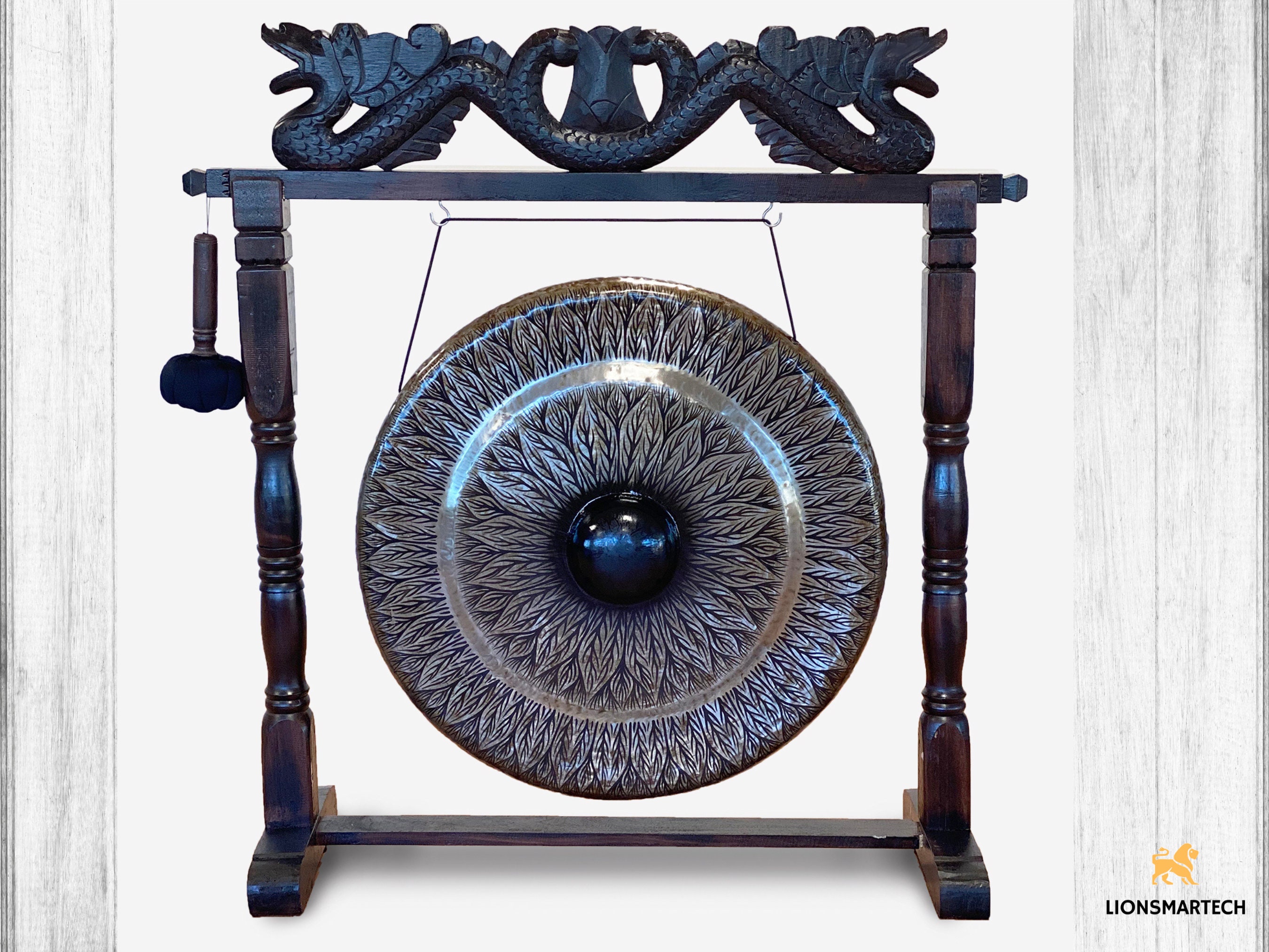 Healing Gong in Stand - From 25cm to 80cm - Black, Green, Pattern ...