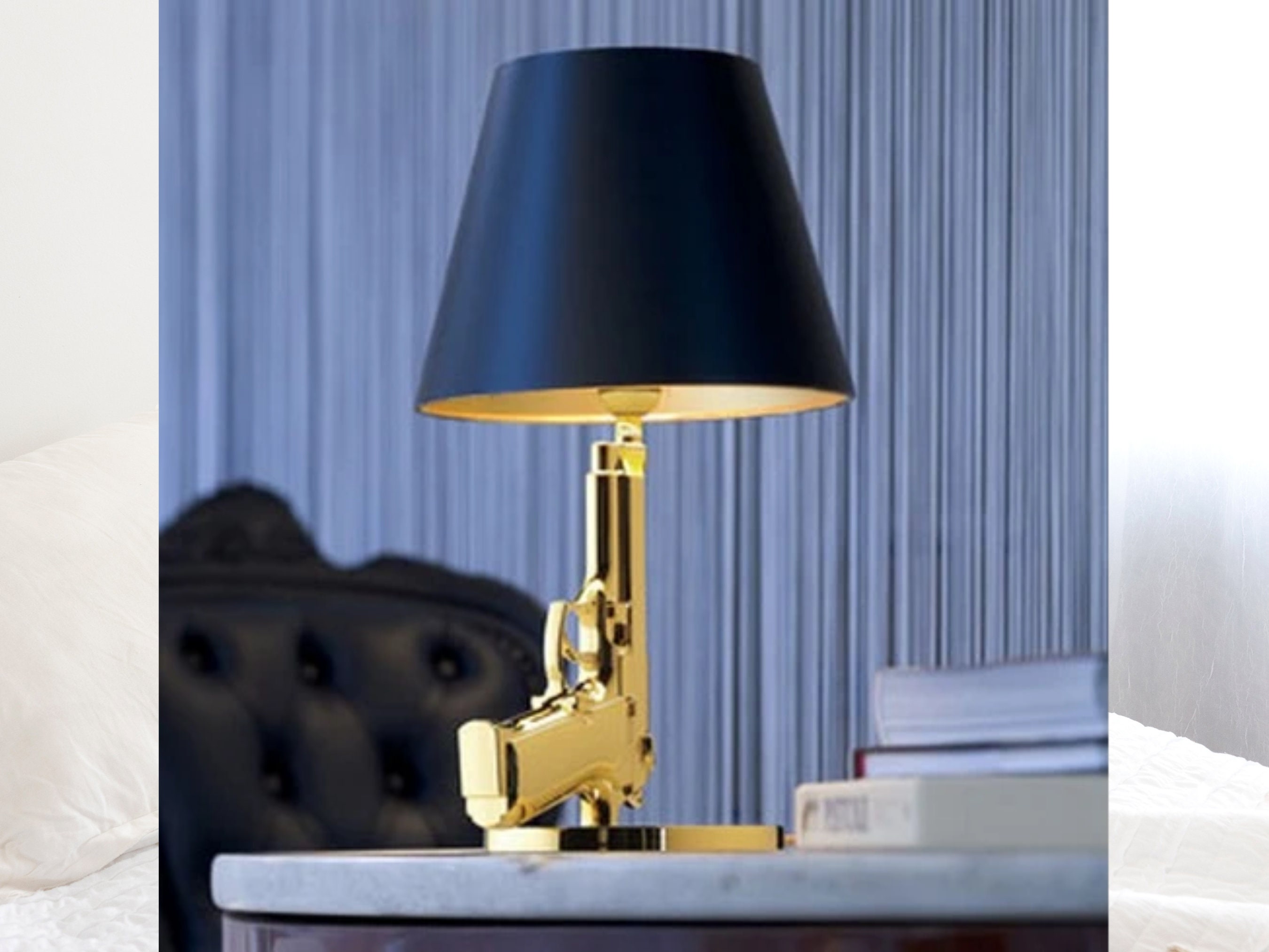 Bedside Beretta 92 Flos Gun Lamp Replica Golden Table Gun Lamp the Best ...