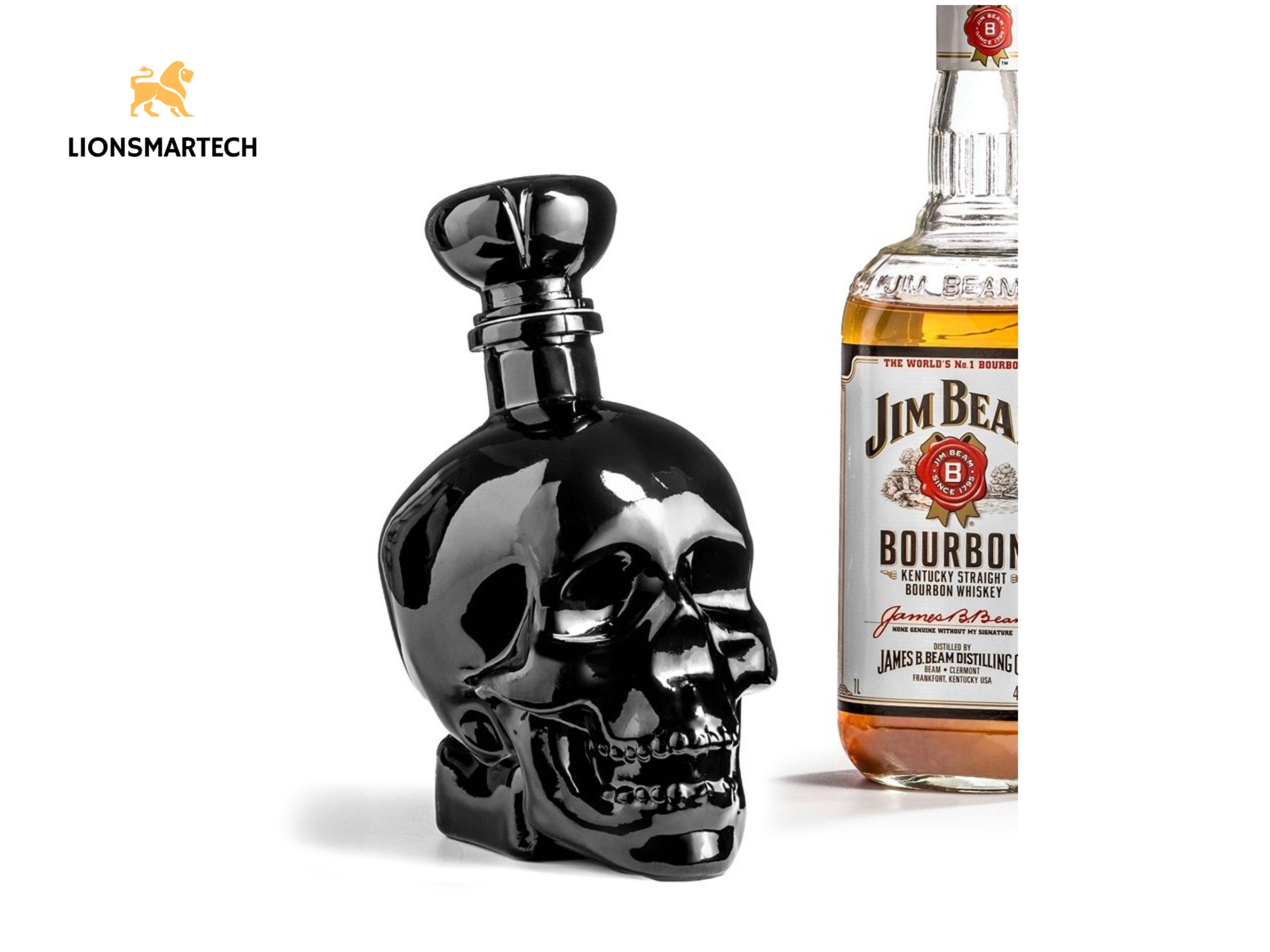 Black Skull Glass Bottle 750 Ml Ceramic Drinking Bottle Best Christmas ...