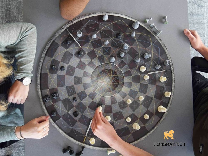 3 Players Chess Board - Chess Table Set for 3 - Modern Design / Best ...