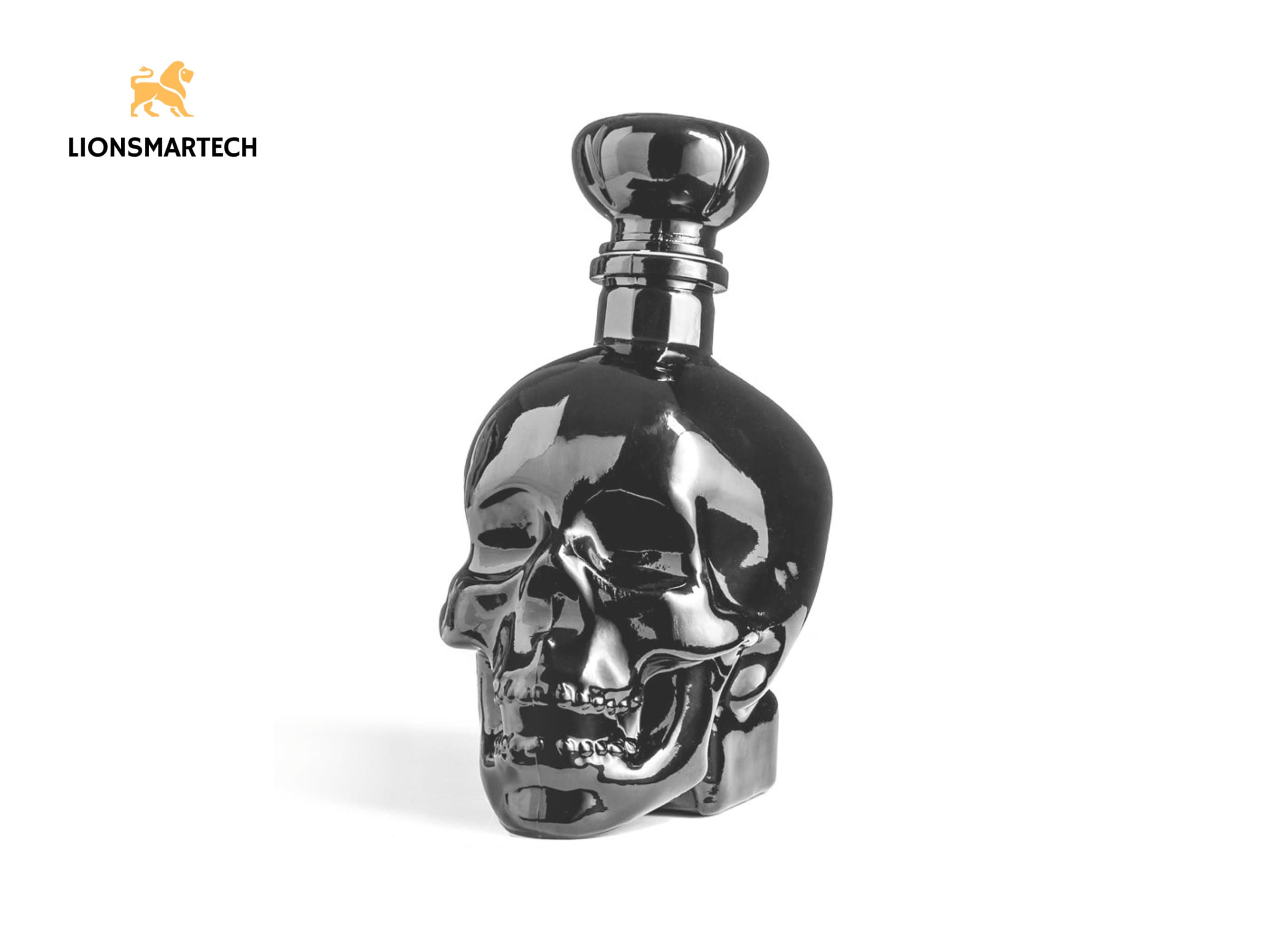 Black Skull Glass Bottle 750 Ml - Ceramic Drinking Bottle - Best ...