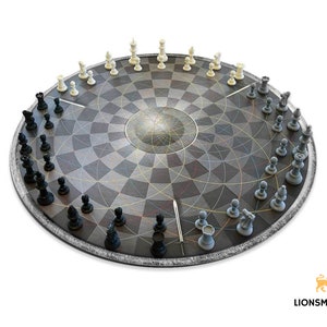 3 Players Chess Board - Chess Table Set for 3 - Modern Design / Best ...