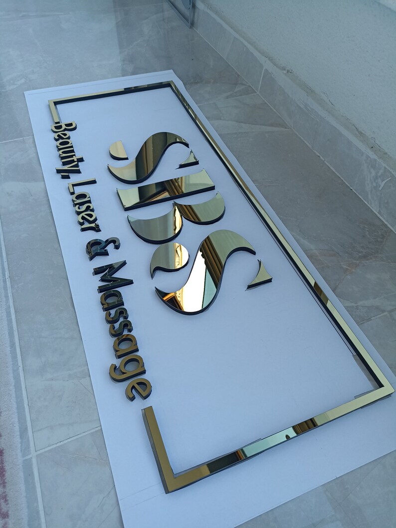 3d Sign 3d Led Backlit Signage 3D Gold Sign Business Sign - Etsy