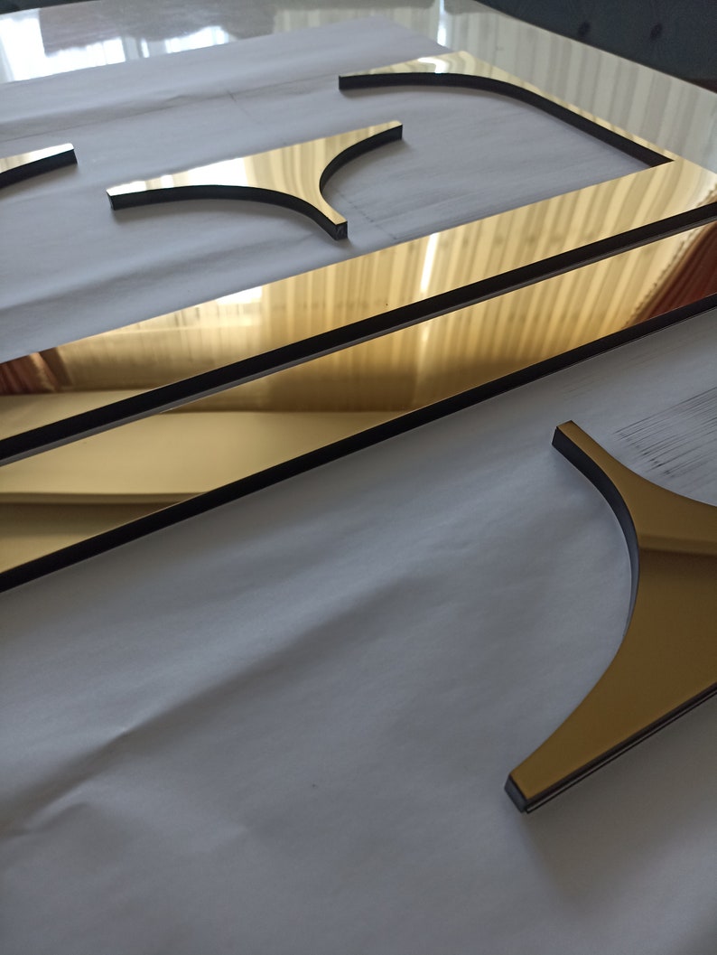 Custom Logo 3D Wall Logo Brushed Gold Sign 3D Logo Office | Etsy