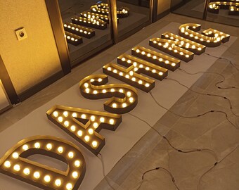 Marquee Letters Decor Marquee Letter Metal Led Logo - Etsy