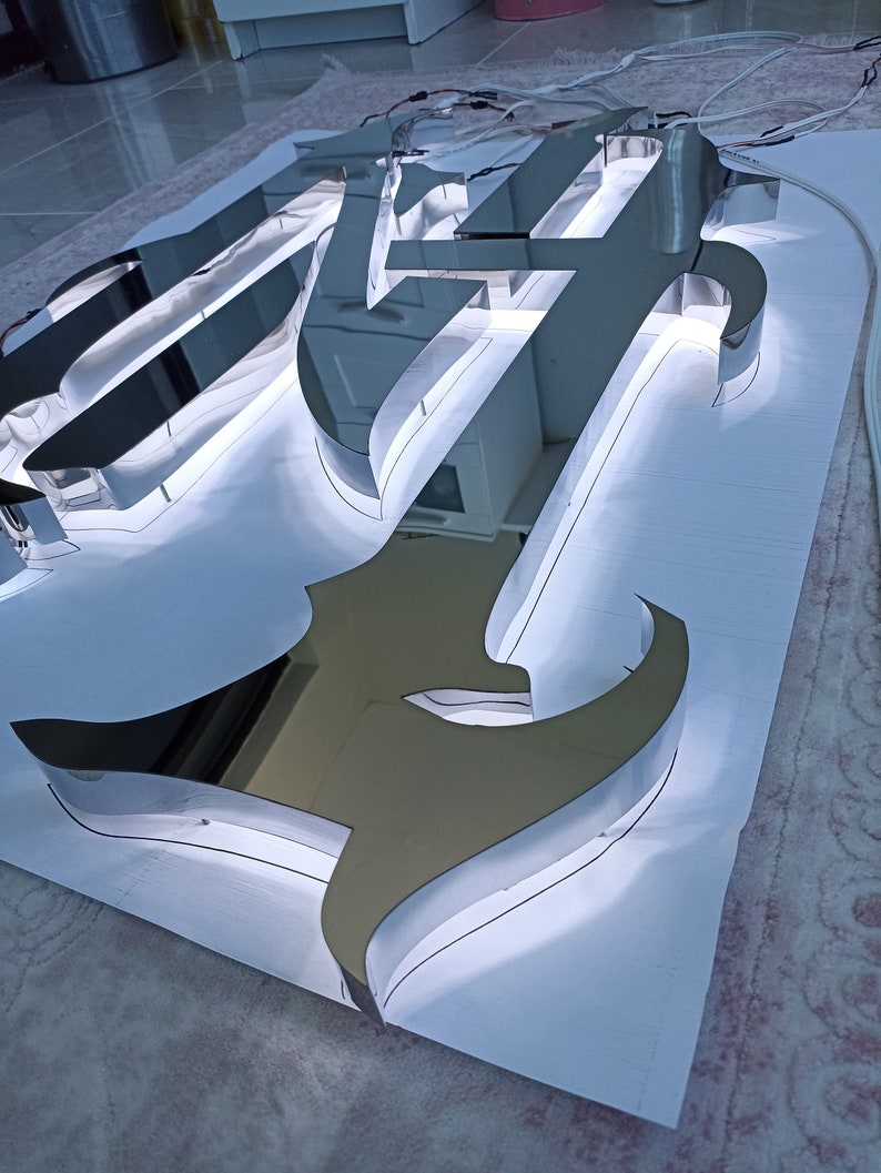 3d Sign Logo Office Decor 3D Silver Sign Business Sign 3D - Etsy