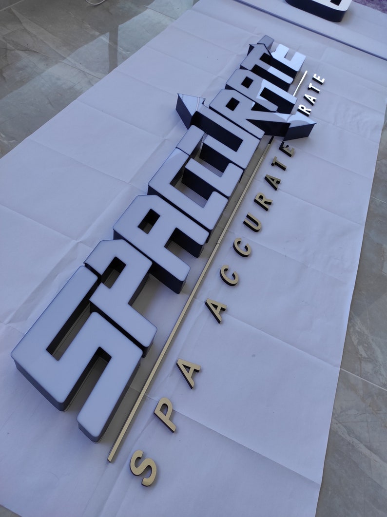 3D Frontlit Letters, 3d Business Sign, Backlit Metal Sign, Lobby Sign ...