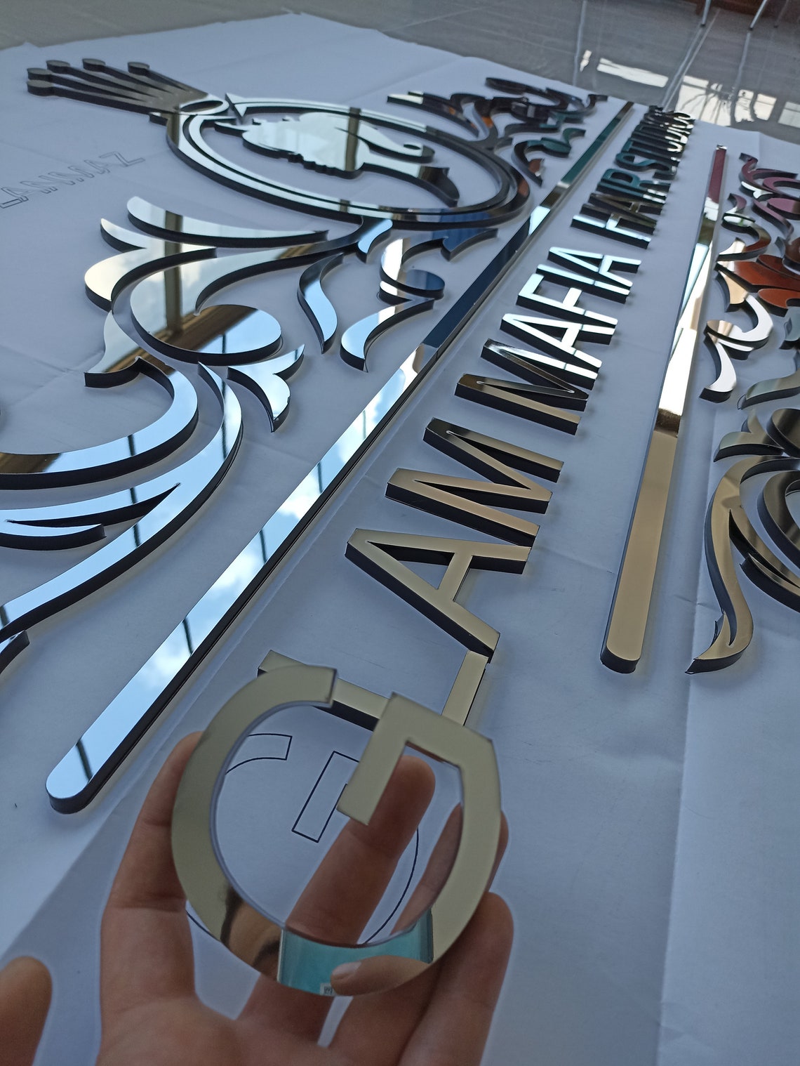 3d Silver Logo 3d Sign 3d Brushed Sign Office Wall Logo - Etsy