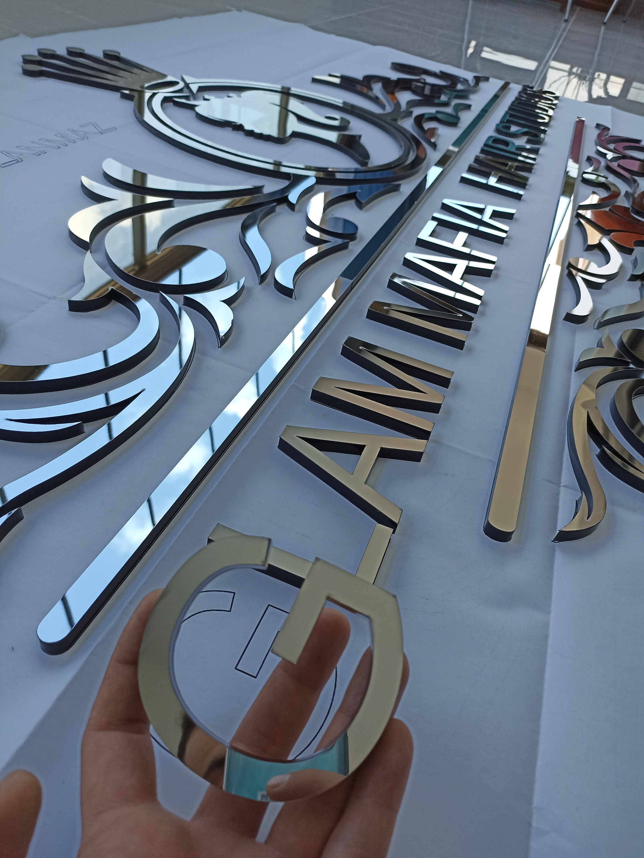 3d Silver Logo 3d Sign 3d Brushed Sign Office Wall Logo - Etsy