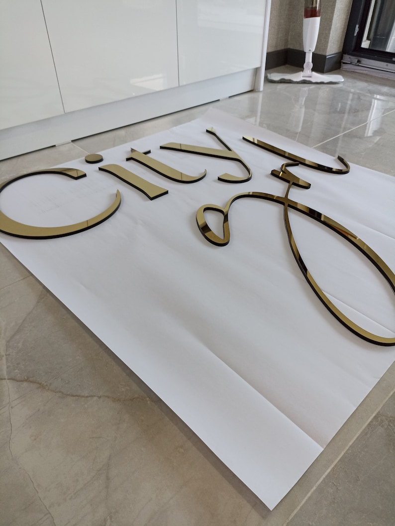 3d Sign 3d Logo Office Gold Sign 3D Gold Sign Business - Etsy