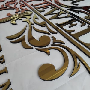 Custom Logo, 3D Wall Logo, Brushed Gold Sign, 3D Logo, Office Dekor ...