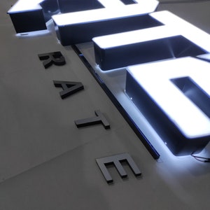 3D Frontlit Letters, 3d Business Sign, Backlit Metal Sign, Lobby Sign ...