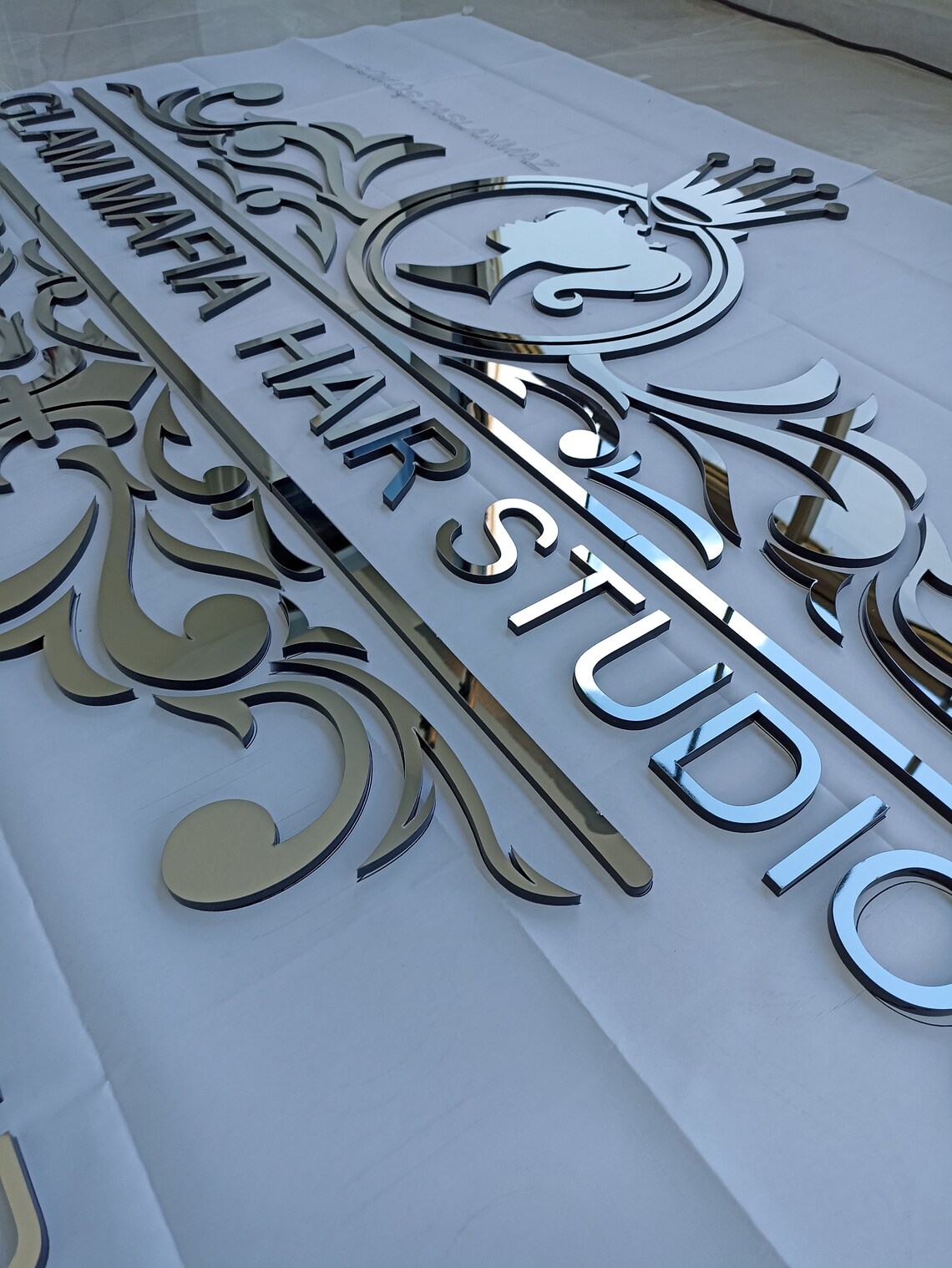 3d Silver Logo 3d Sign 3d Brushed Sign Office Wall Logo - Etsy