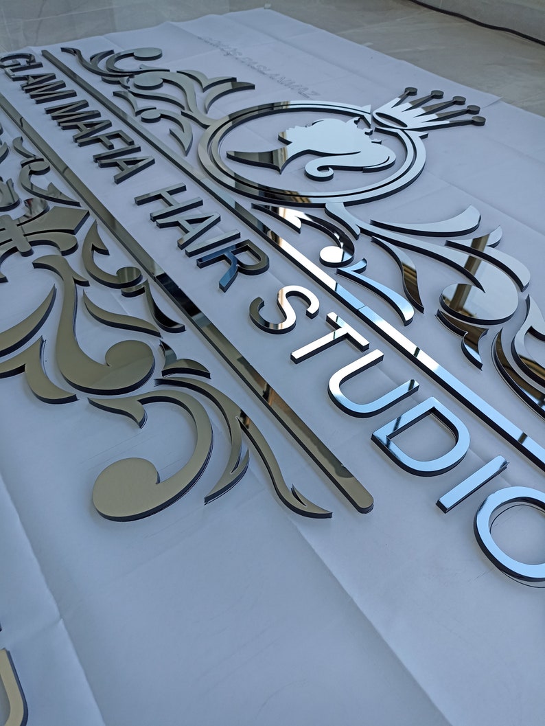 3d Silver Logo 3d Sign 3d Brushed Sign Office Wall Logo - Etsy