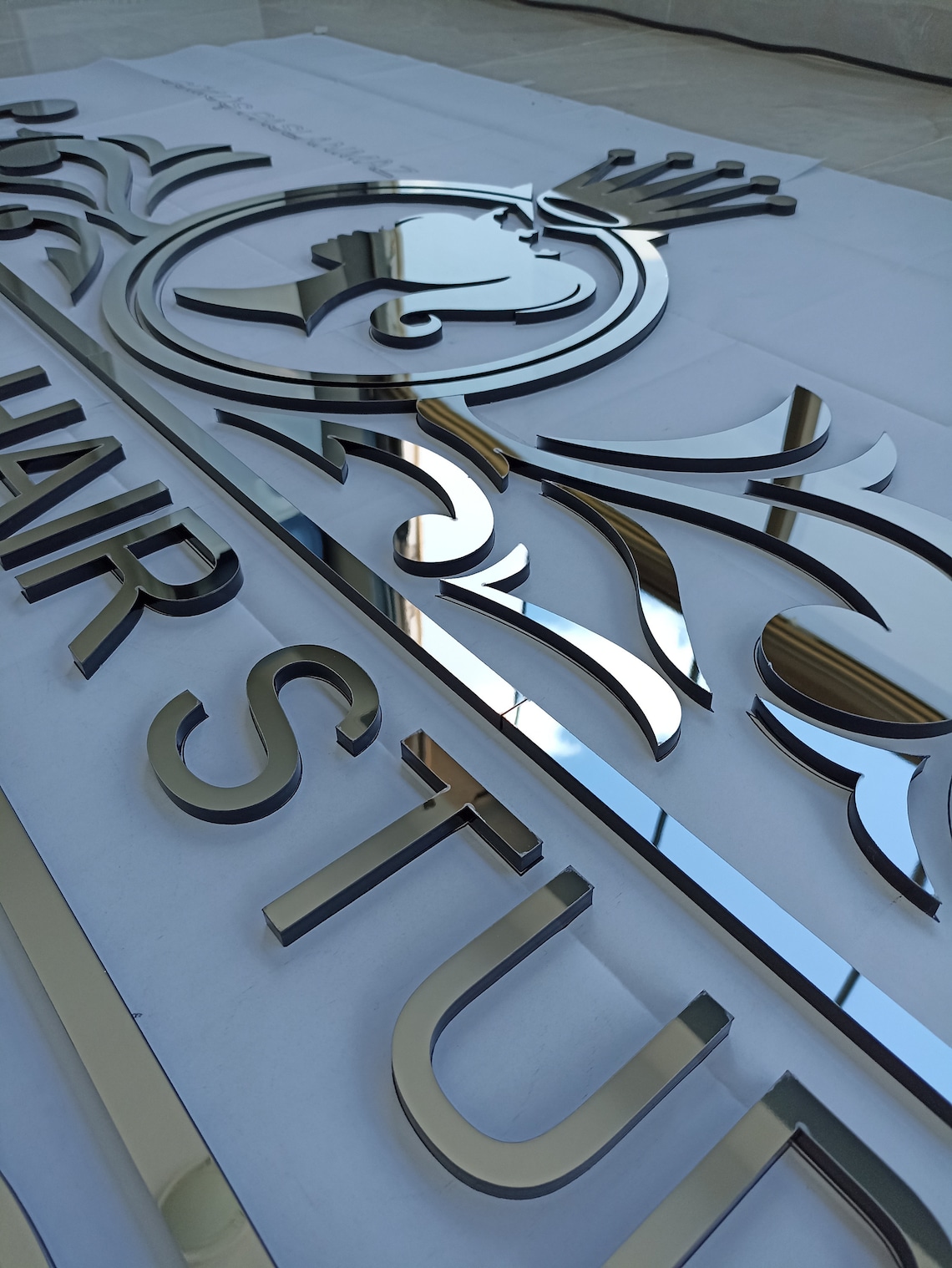 3d Silver Logo 3d Sign 3d Brushed Sign Office Wall Logo - Etsy