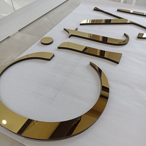 3d Sign, 3d Logo, Office Gold Sign, 3D Gold Sign, Business Sign, 3D ...