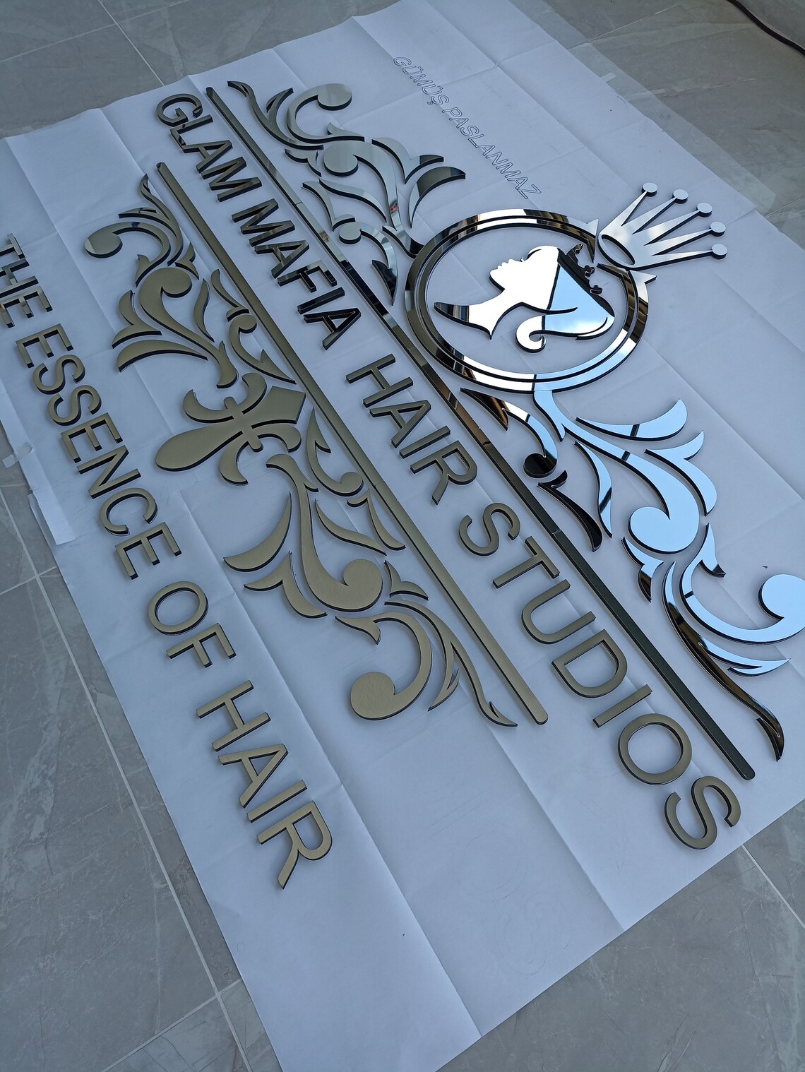 3d Silver Logo 3d Sign 3d Brushed Sign Office Wall Logo - Etsy