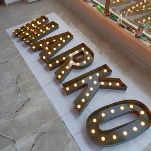 Light up Letters Metal Marquee, Marquee Lights Words, Marquee Lights ...