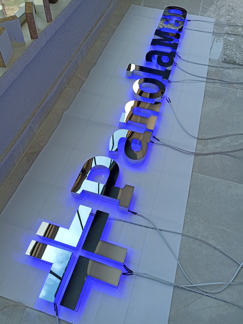 3d Sign Logo Office Decor 3D Silver Sign Business Sign 3D - Etsy