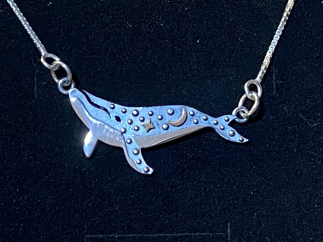 Humpback Whale Necklace Sterling Silver With 18 Inch Chain. - Etsy