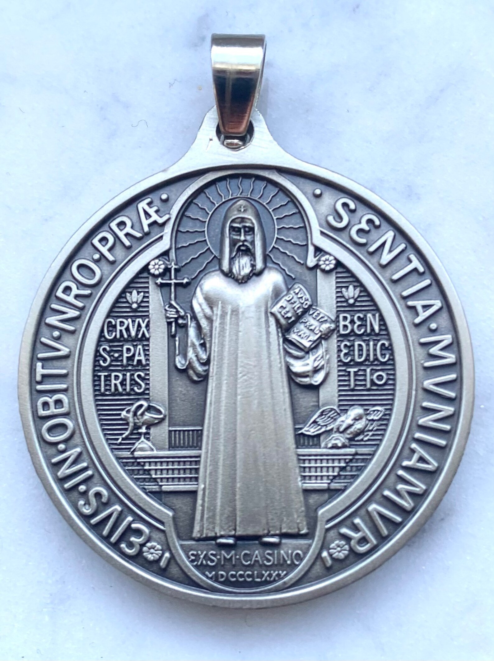1.25 Inch St.benedict Medal, Nickel-silver With Color - Etsy