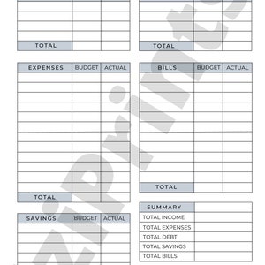Monthly Budget Planner Printable, Budget Temple, Financial Journal ...