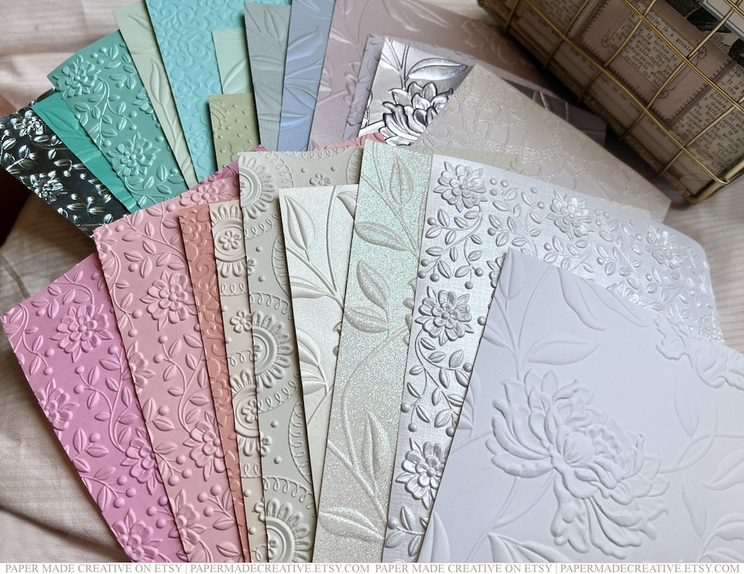 Embossed Floral Papers: Set of 15 for Junk Journal, Scrapbooking ...