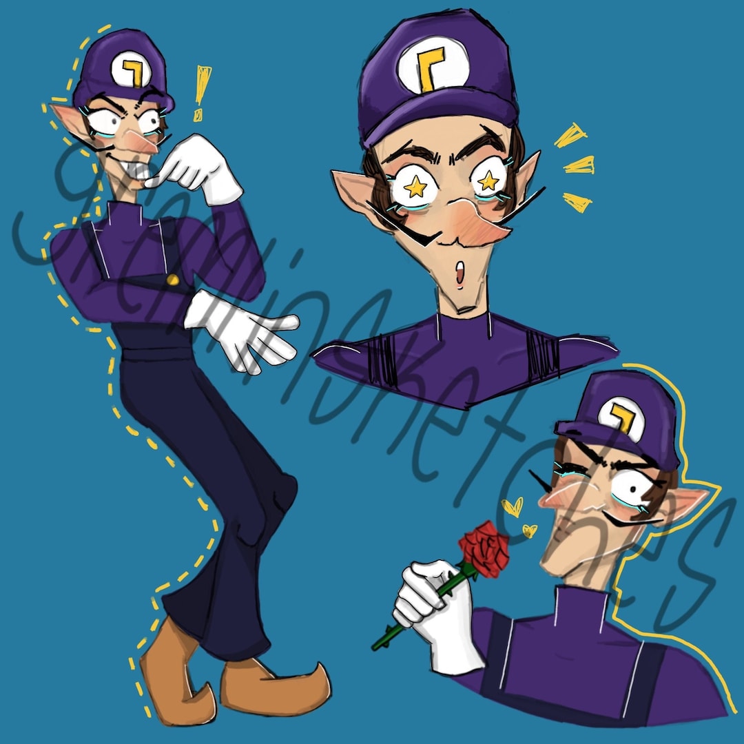 Mario Inspired Waluigi Digital Art Print - Etsy