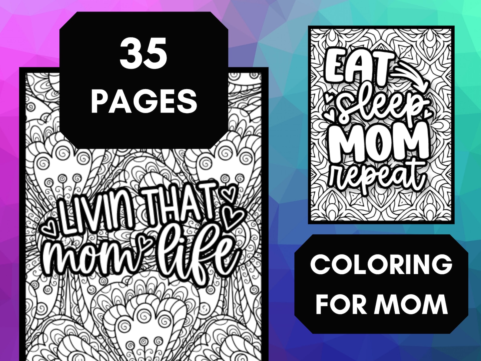 Printable Mom Coloring Pages | Adult Coloring Book | 35 Pages - Etsy