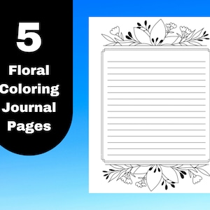 Printable Coloring Journal Pages | Coloring Notebook | 5 Pages - Etsy