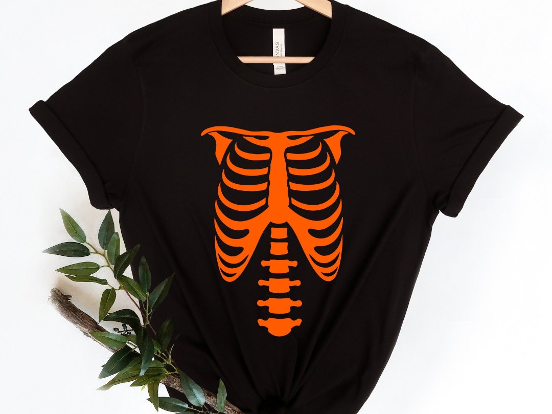 Halloween Skeleton Bones Rib Cage Shirt Adult X Ray Costume - Etsy