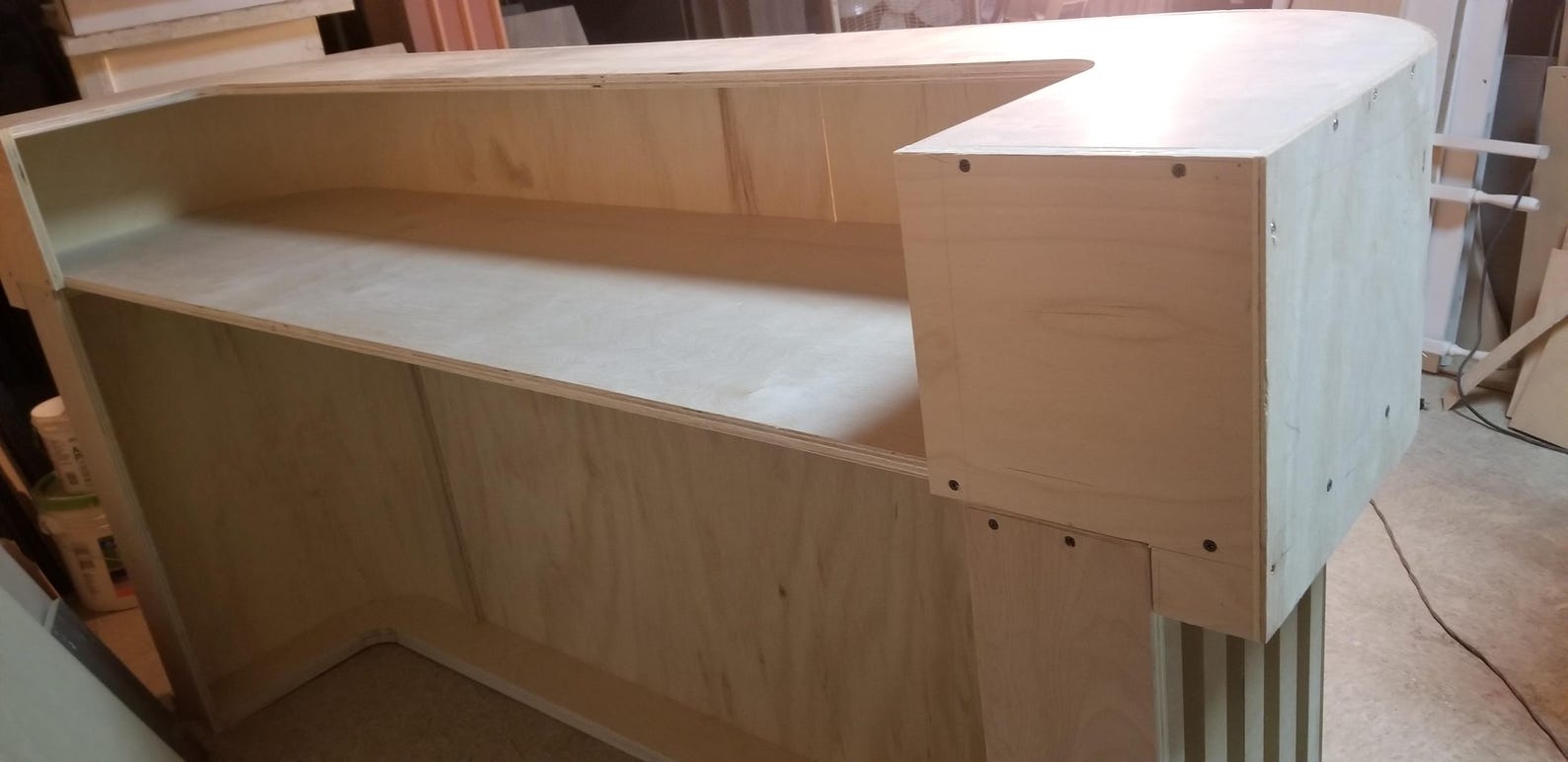 Slatwall Front Desk, Office Desk, Modern Furniture, Reception Desk ...