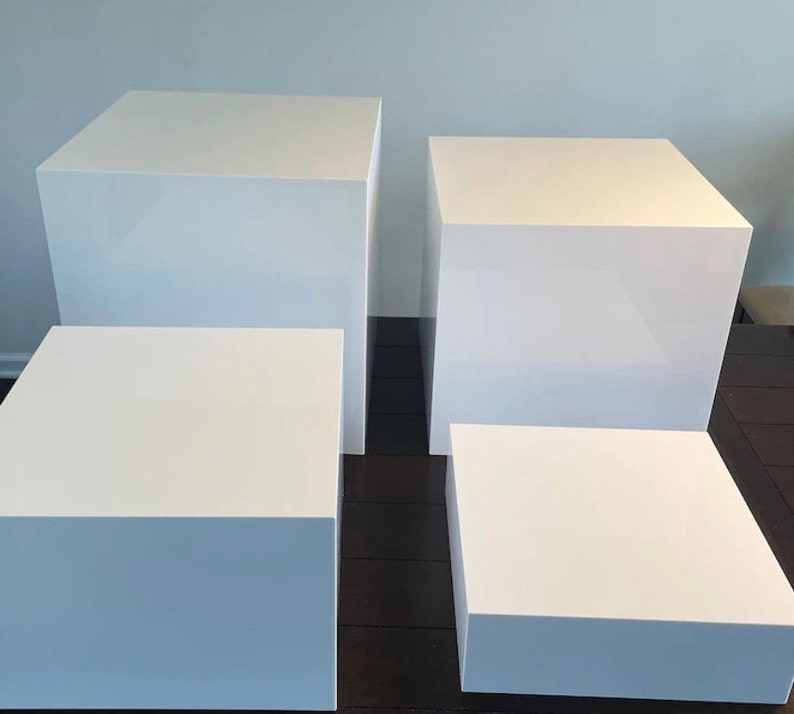 White Acrylic Culinary Table Set of 4pc and 8 Pc white Food Display ...