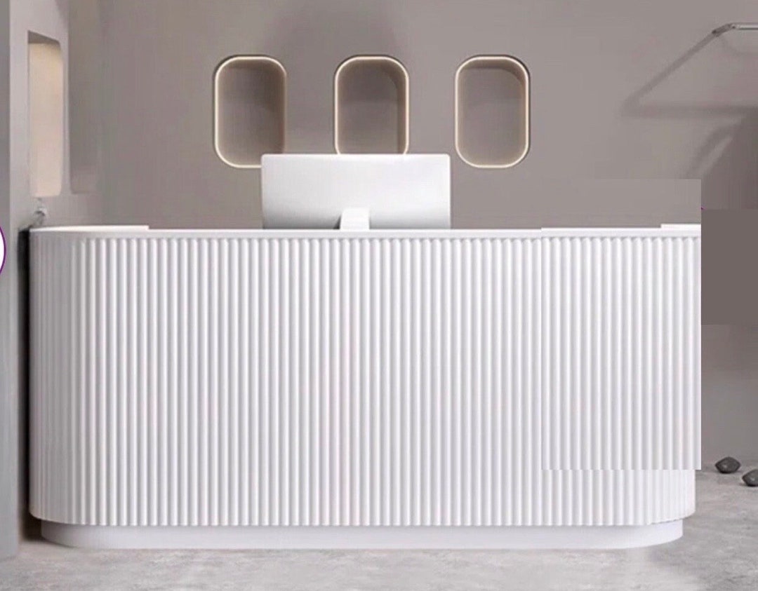 Rippled Front Desk, Office Desk, Modern Furniture, Reception Desk ...