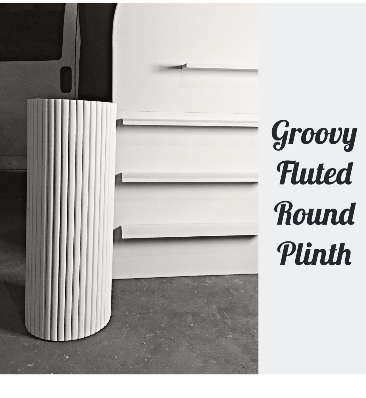 Groovy : Fluted Ripple Pedestal,round Beaded Table,for Art Display ...