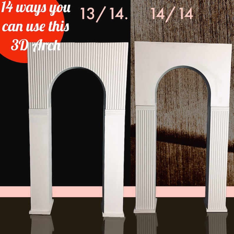 Multi Face Square 3 D Rippled Arch in 3 Pc Groovy Fluted Arch Backdrop ...