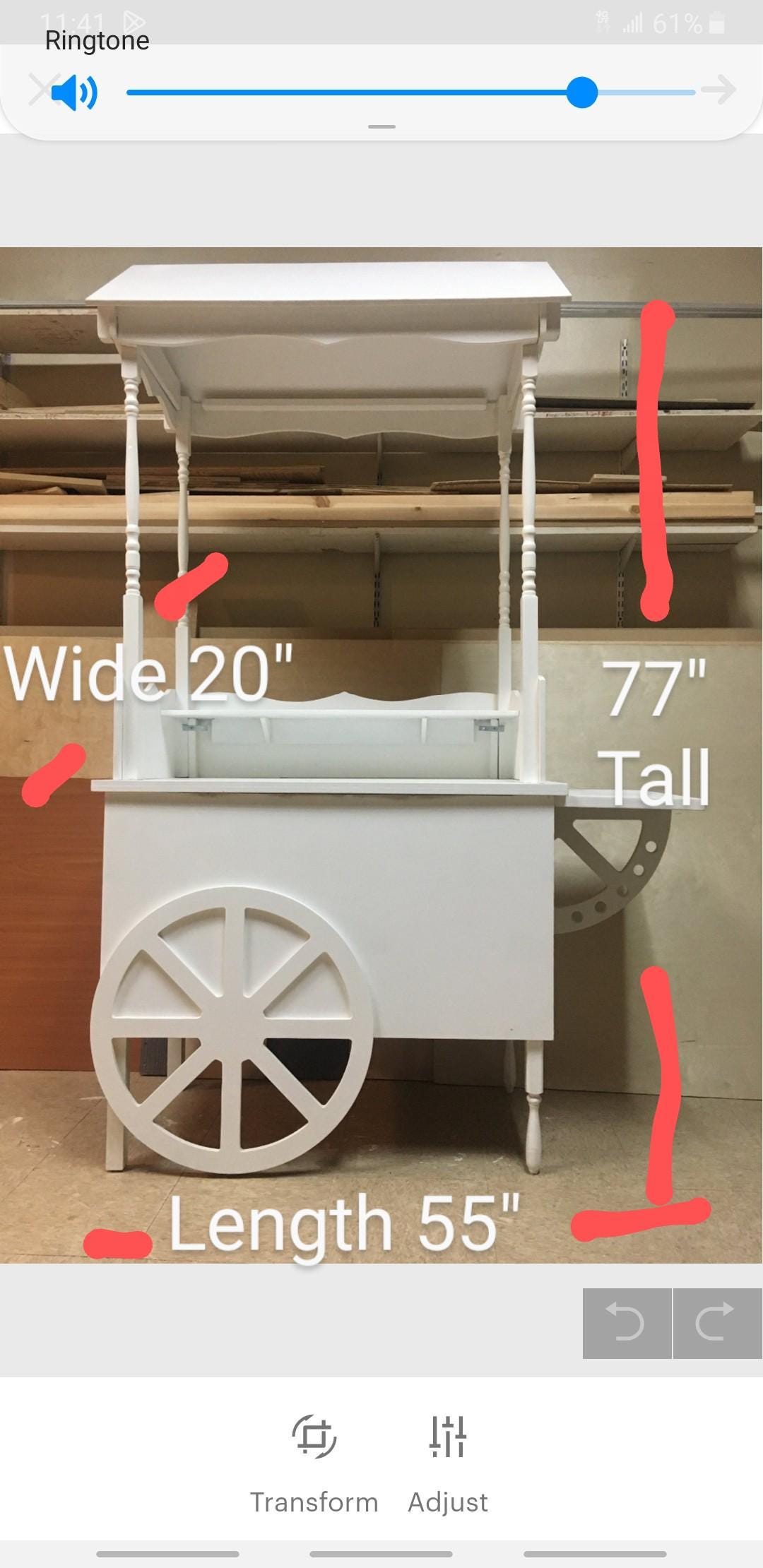 Classic Collapsible Foldable 100 % Fits Anywhere Full Size Candy Cart ...