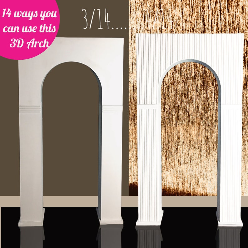 Multi Face Square 3 D Rippled Arch in 3 Pc Groovy Fluted Arch Backdrop ...