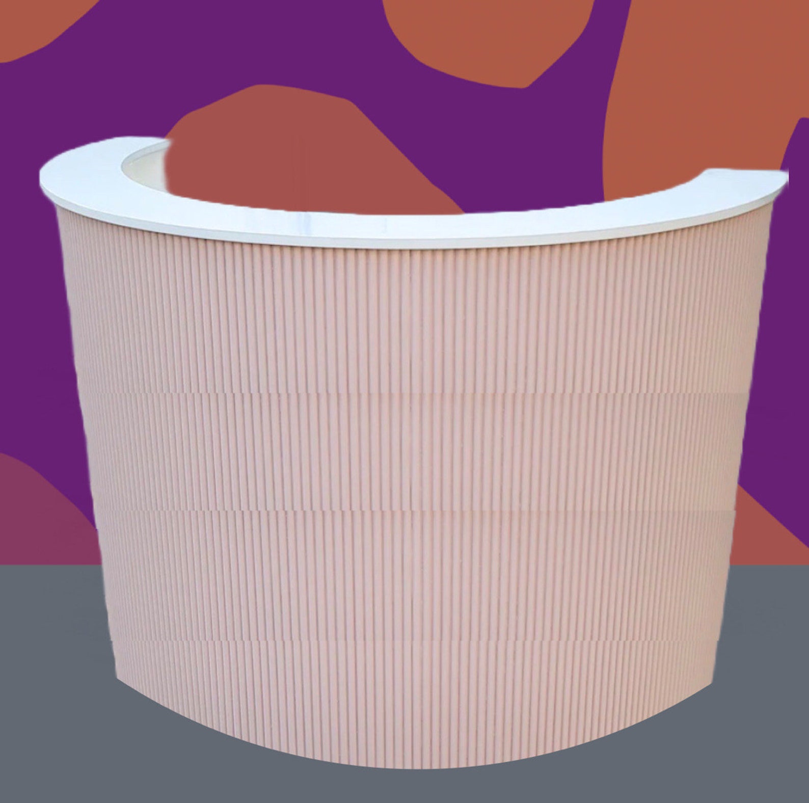 Half Round Front Desk With Rippled Front,front Desk, Office Desk ...