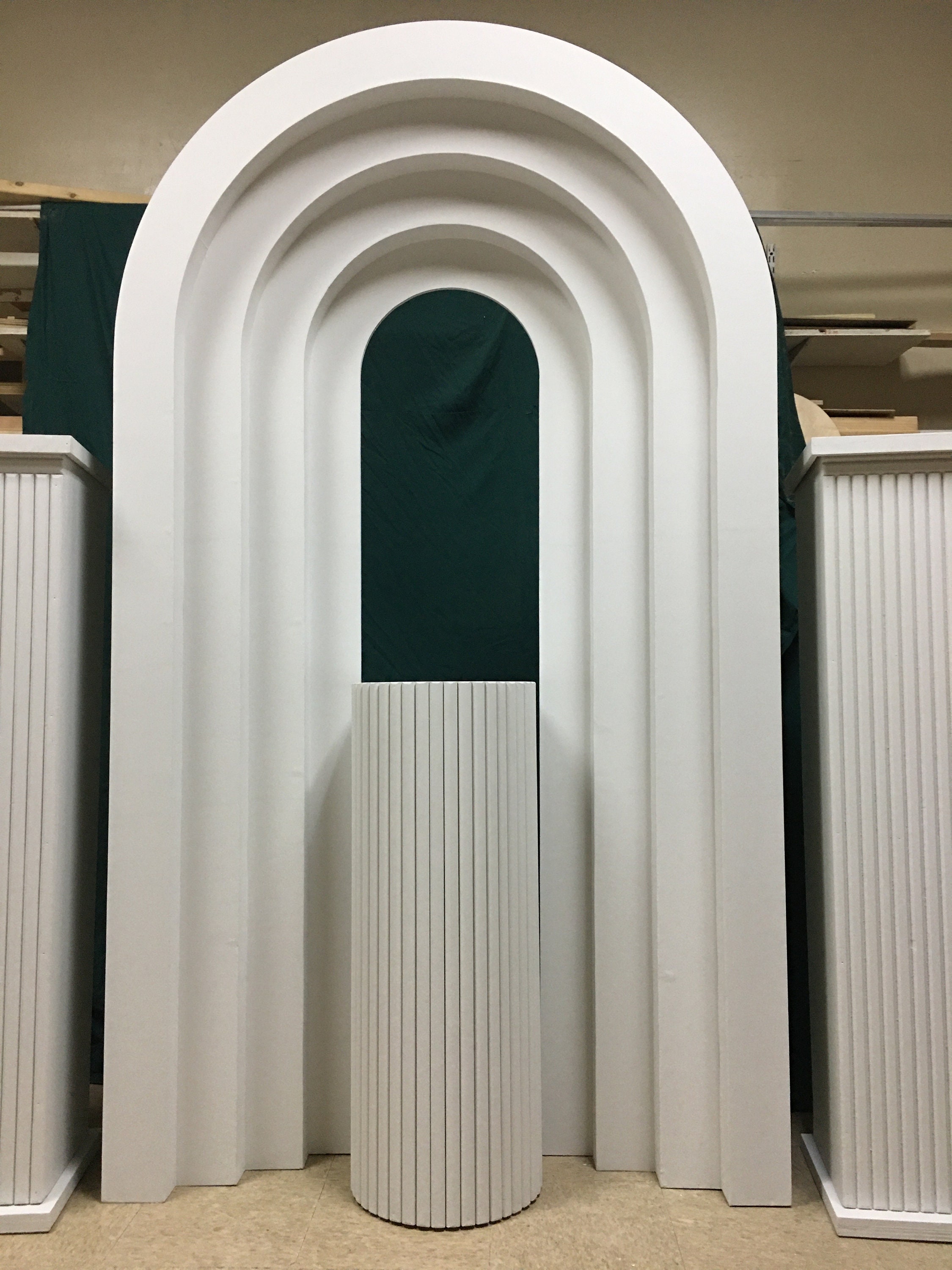 Groovy : Fluted Ripple Pedestal,round Beaded Table,for Art Display ...