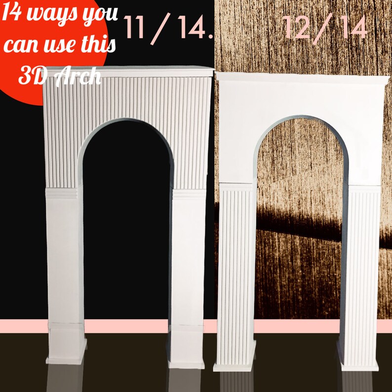 Multi Face Square 3 D Rippled Arch in 3 Pc Groovy Fluted Arch Backdrop ...