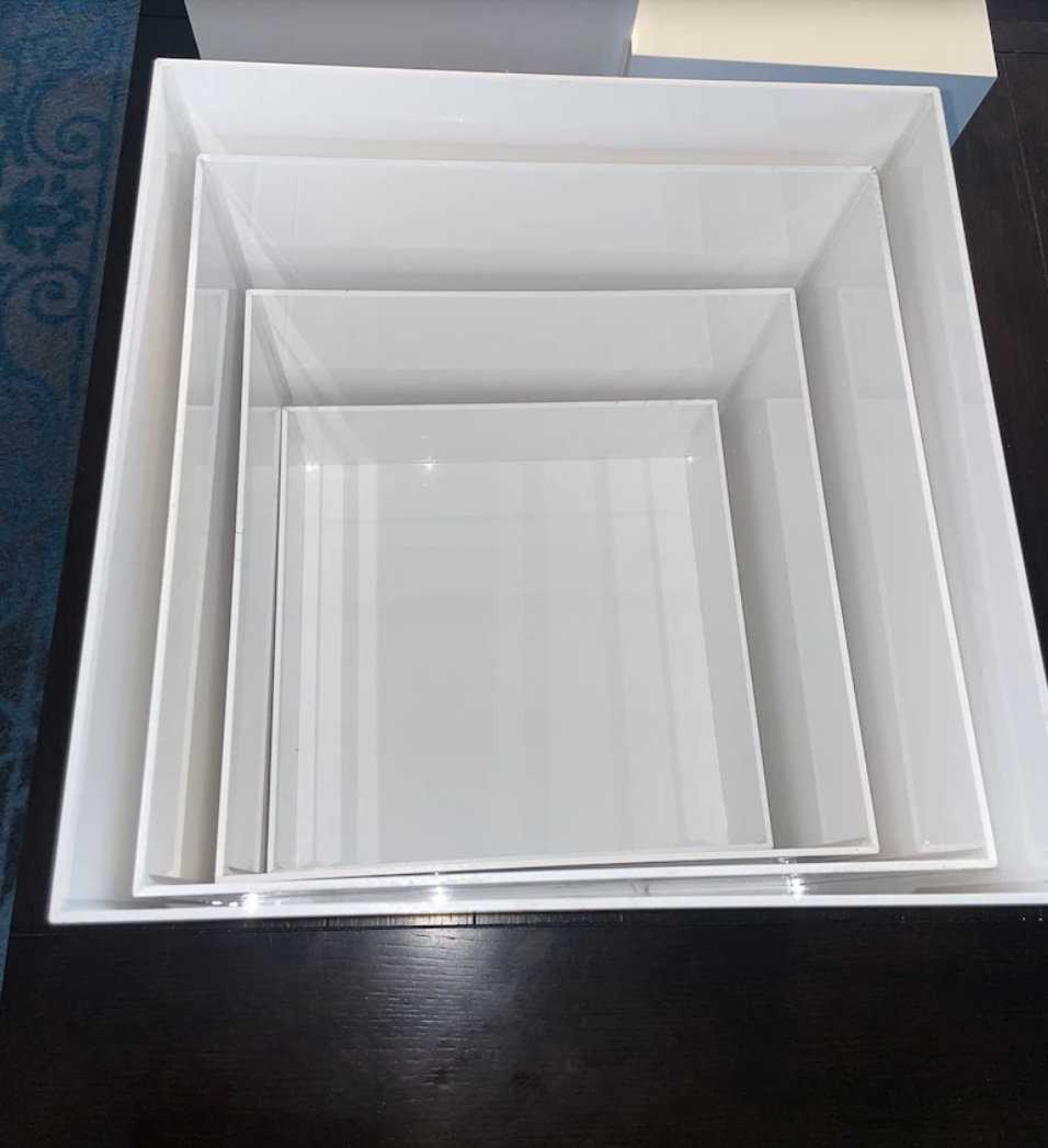 White Acrylic Culinary Table Set of 4pc and 8 Pc white Food Display ...